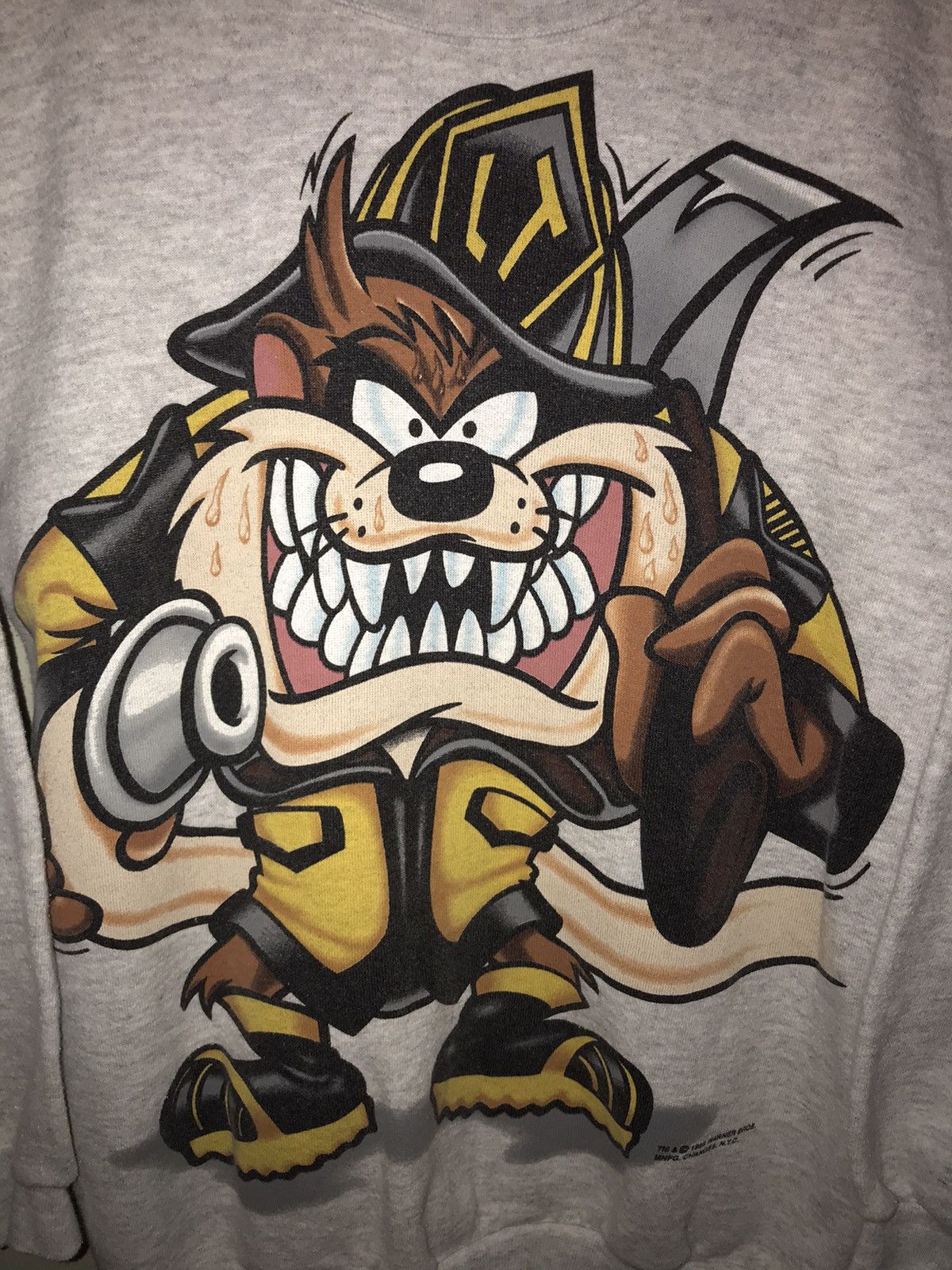 Vintage Vintage 90’s Taz Firefighter Big Print Crewneck | Grailed