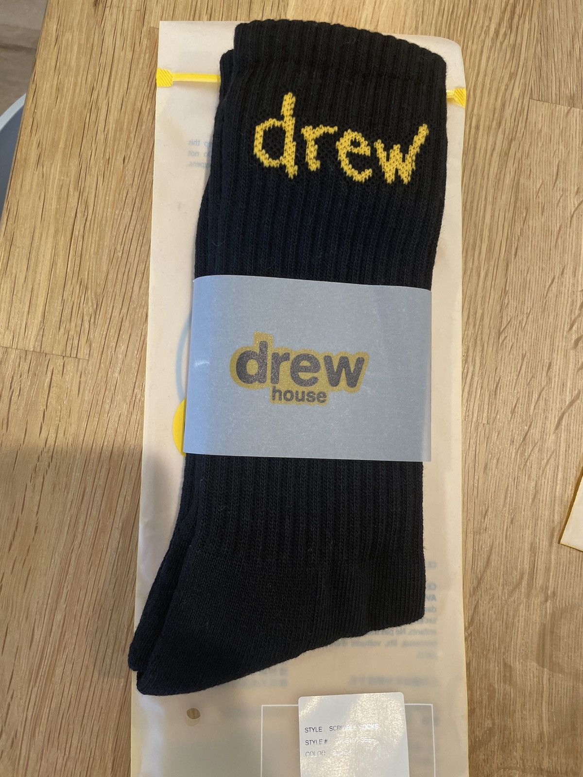 Drew House × Justin Bieber Drew House Socks Black Scribble | Grailed