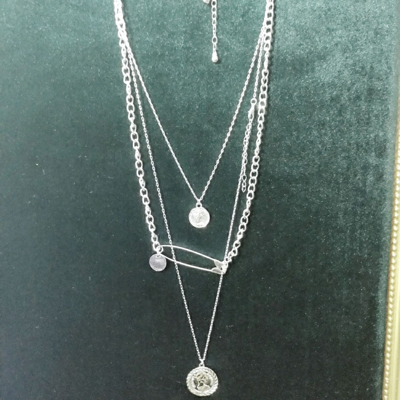 Custom × Jewelry Safety Pin necklace vintage chains punk chain | Grailed