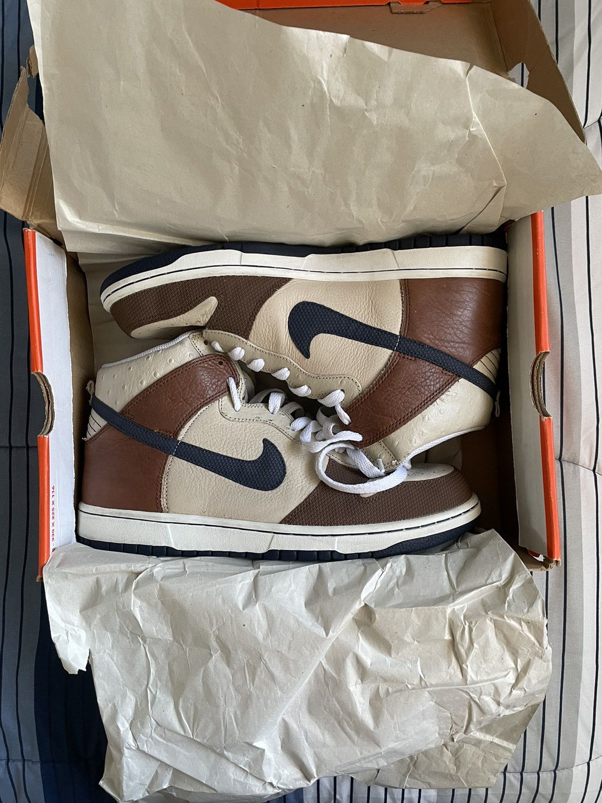 Nike Dunk High Premium Rustic | Midnight Navy-Sanddrift | Grailed