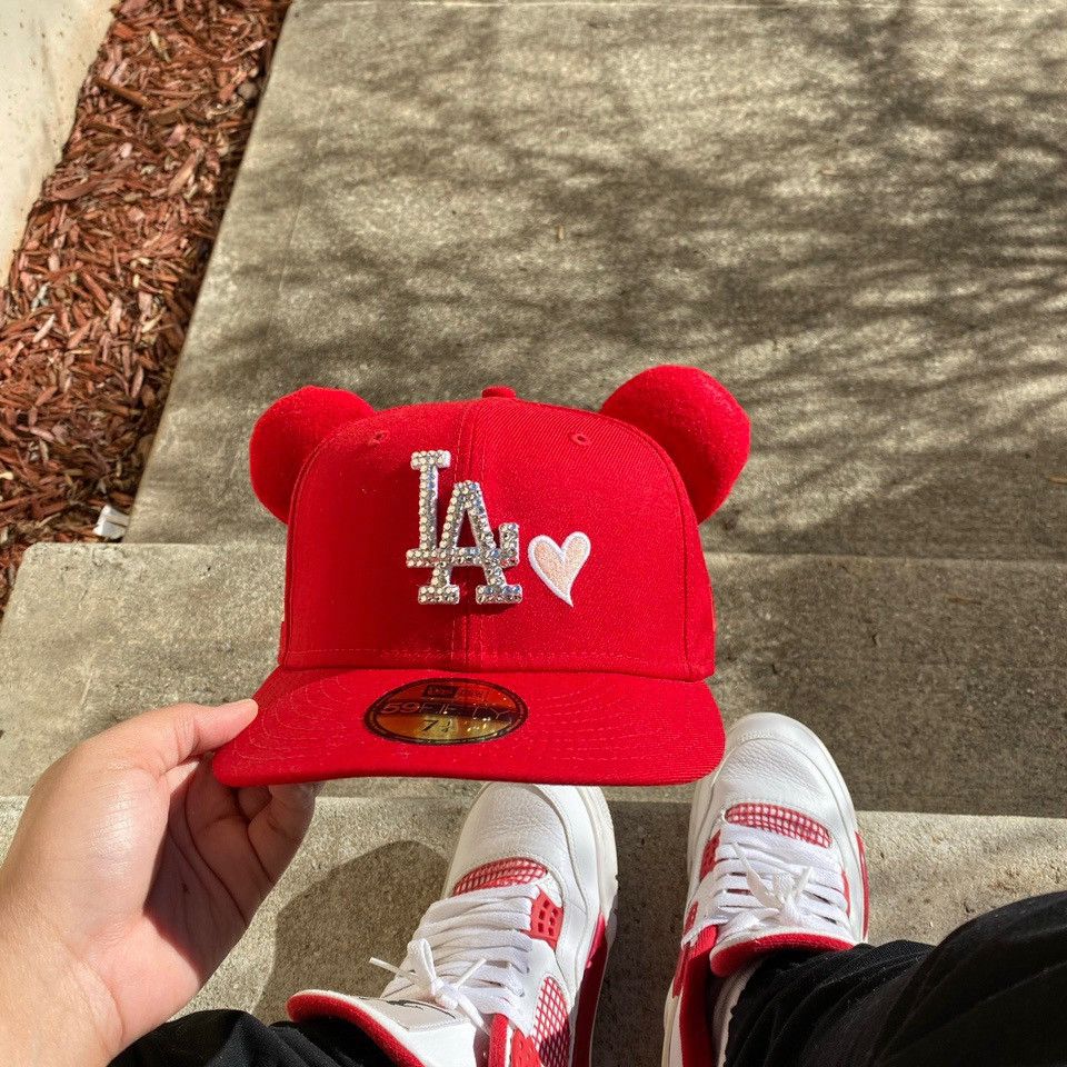 Custom Custom Iced Out Minnie Mouse Ears Fitted Hat | Grailed