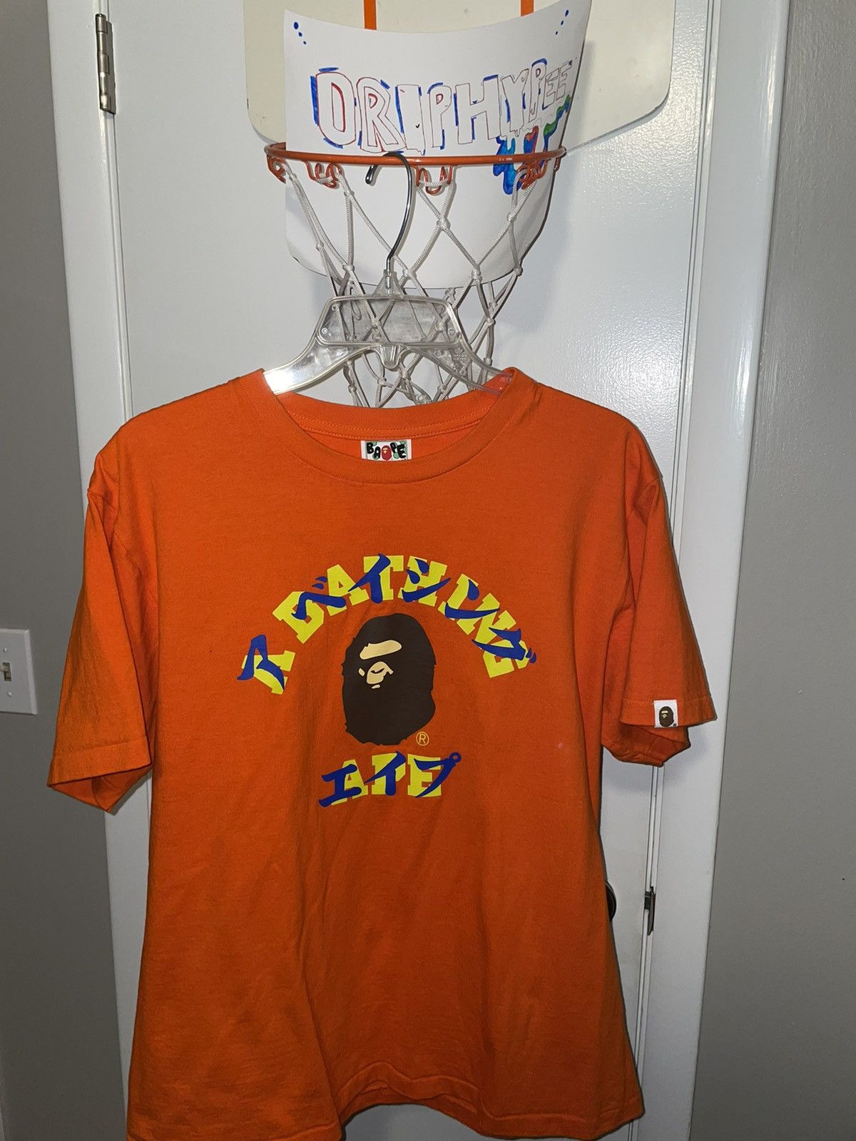 Bape Bape Japanese overwrite letters Tee | Grailed