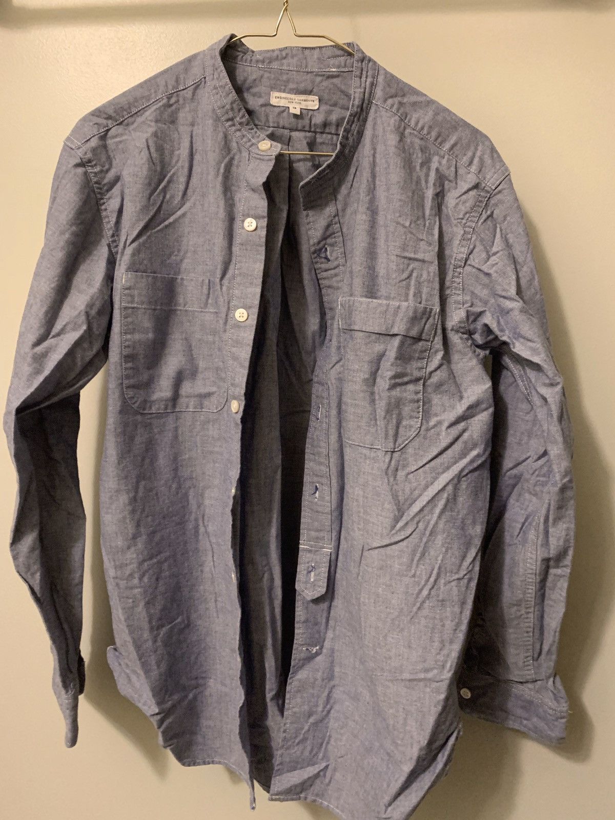 Engineered Garments Banded collar shirt | Grailed