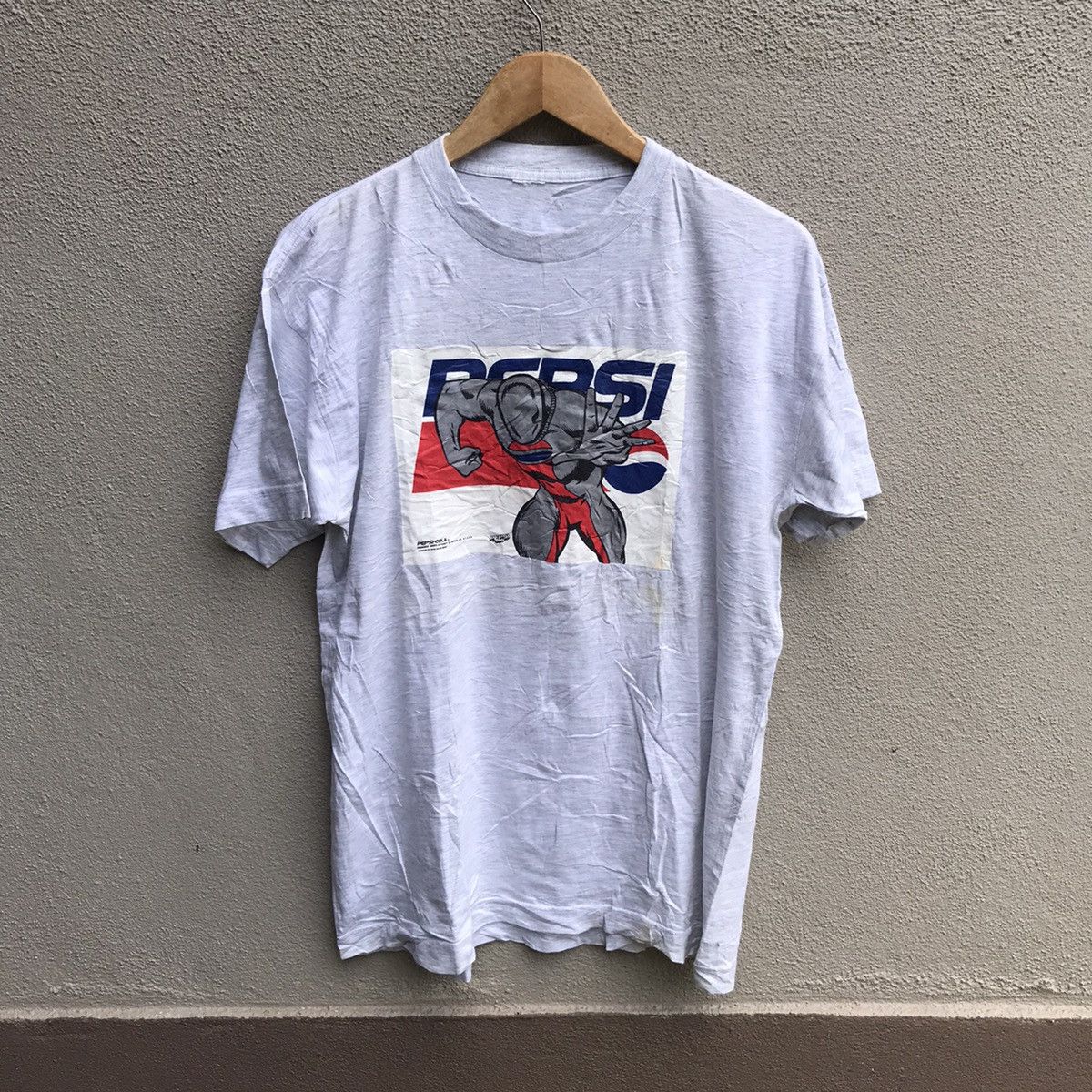 Pepsi × Vintage Vintage 90s PEPSI MAN mascot logo tee | Grailed