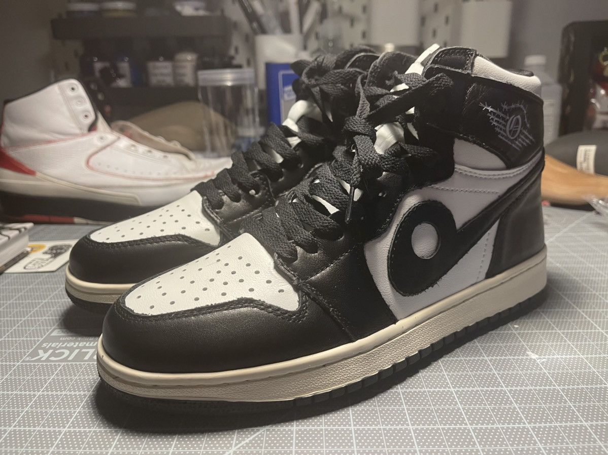 Custom × Obra × Vintage OBRA BLACK AND WHITE JORDAN 1 BOOTLEG CUSTOM ...