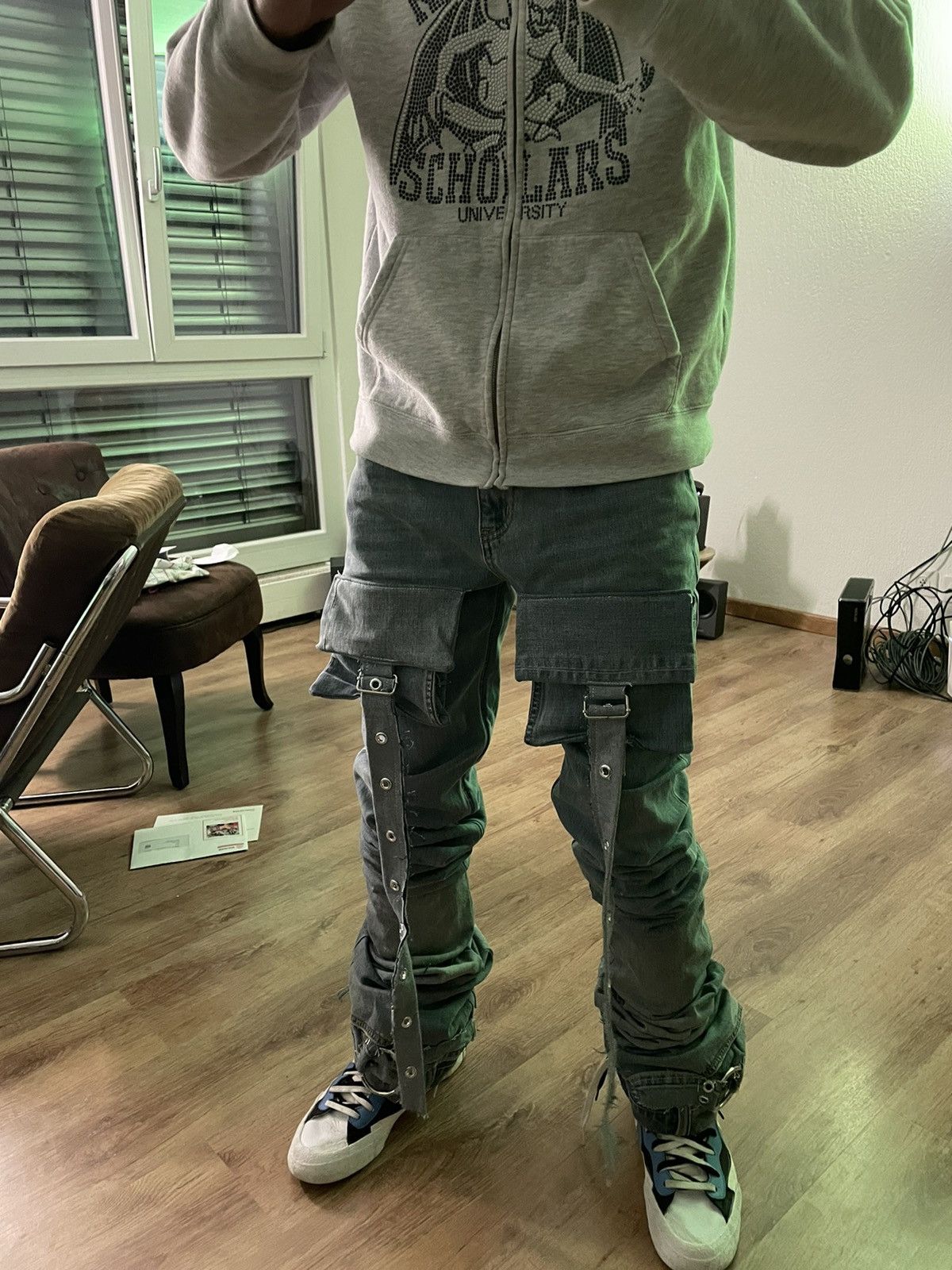 Japanese Brand Kam Vercetti stack denim pants | Grailed
