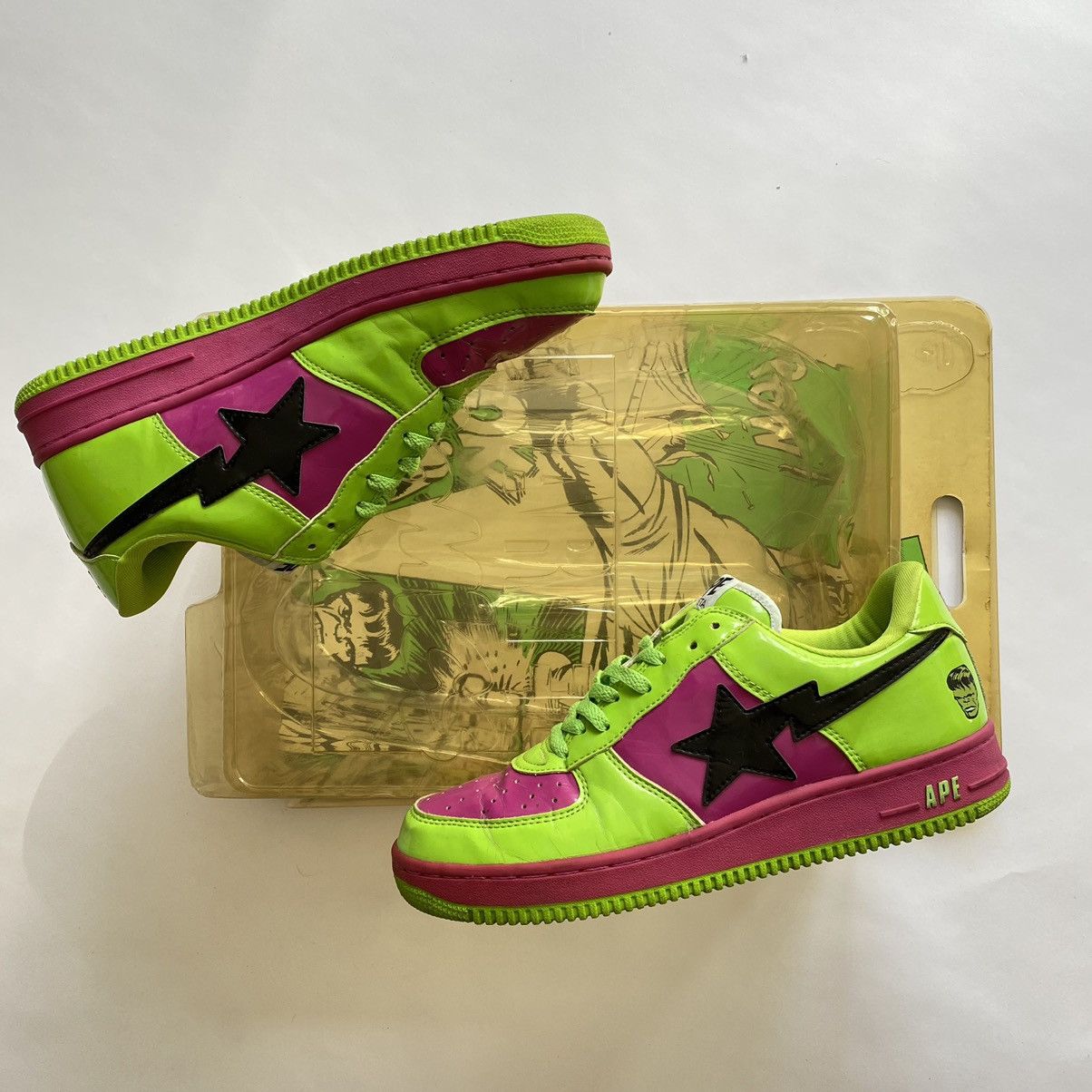 Bape Bape x Marvel Comics Bapesta Incredible Hulk | Grailed