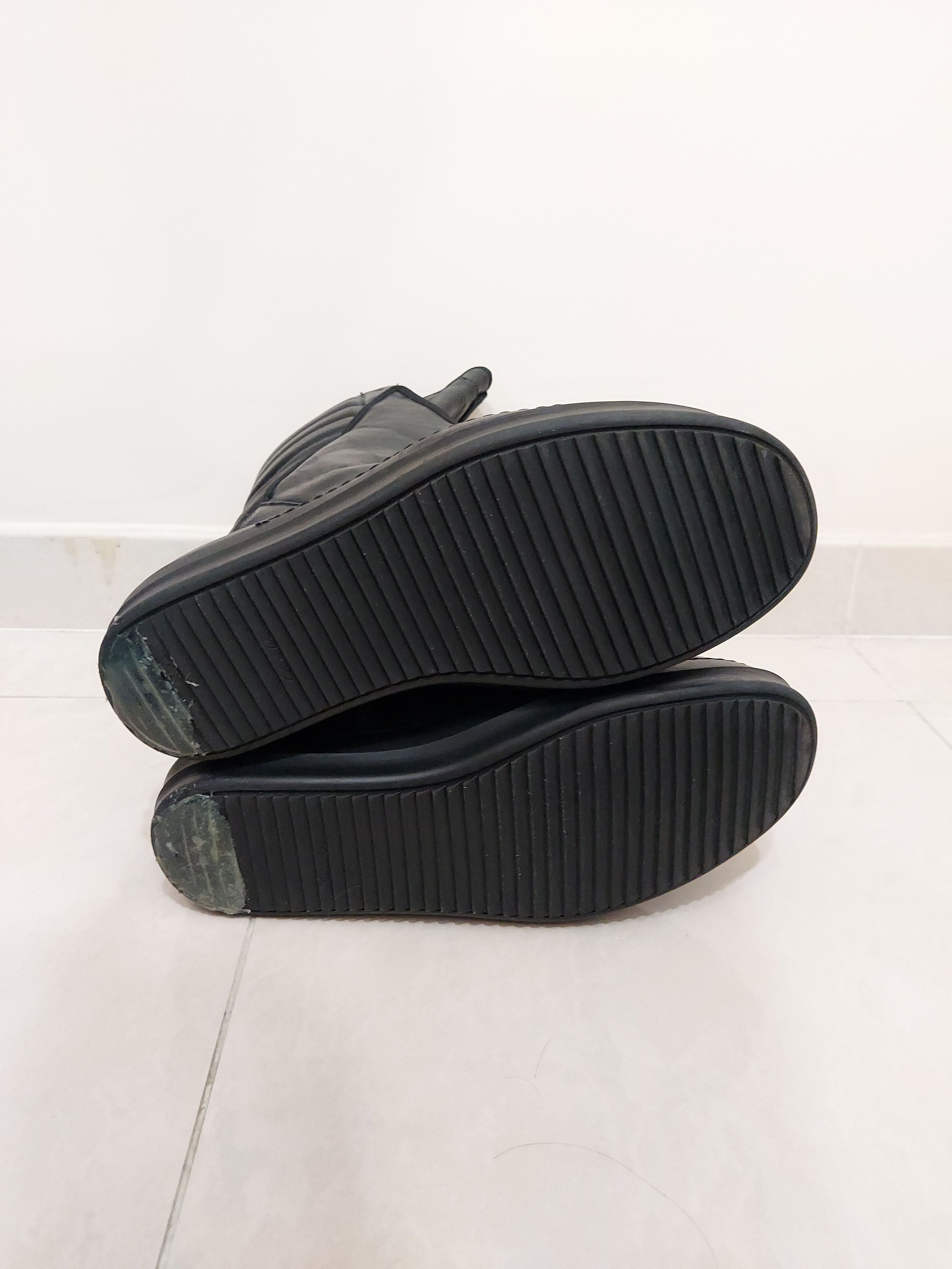 Rick Owens Hoof Turbo Mega Baskets Dunks Black Leather Boots | Grailed