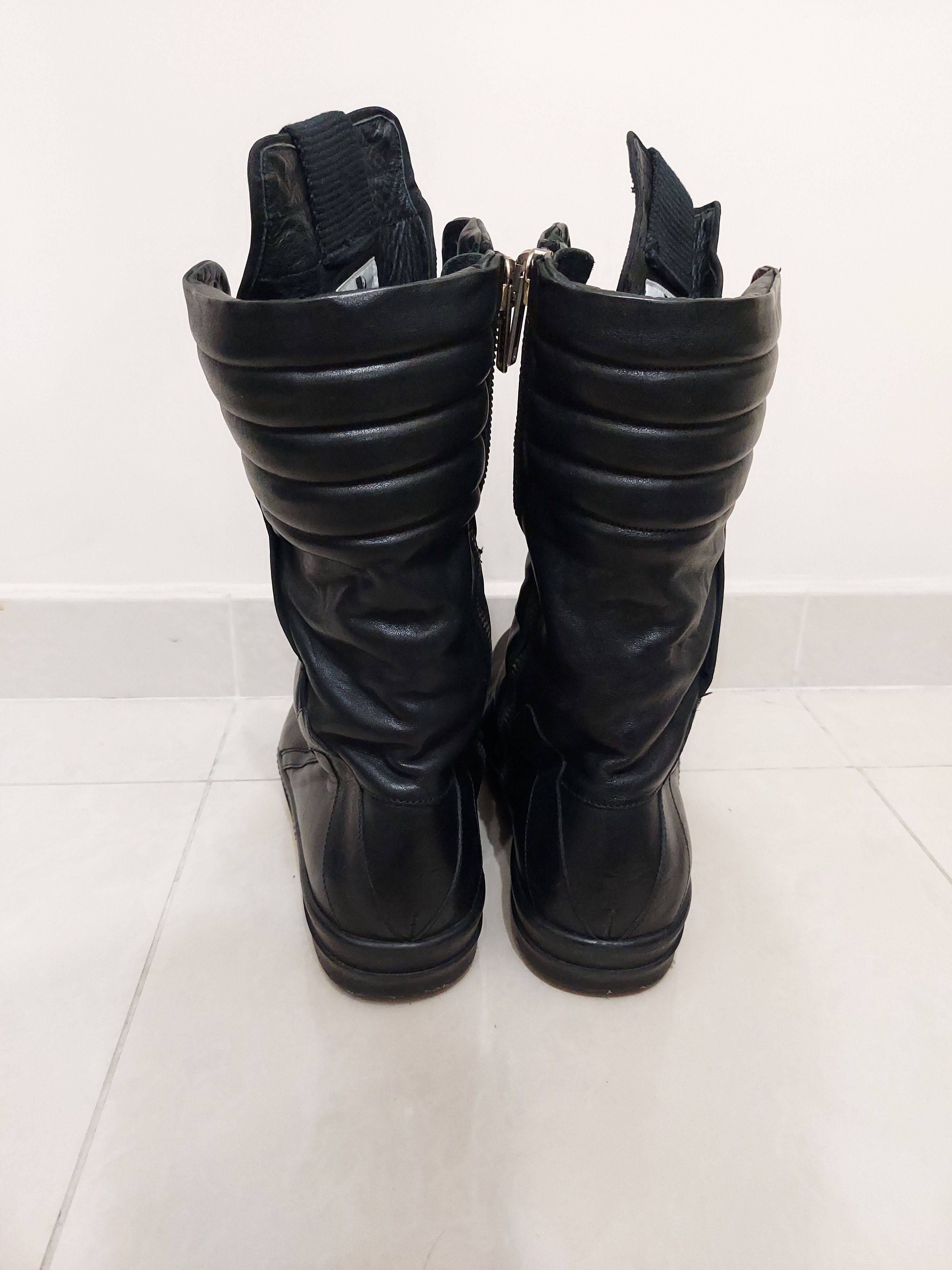 Rick Owens Hoof Turbo Mega Baskets Dunks Black Leather Boots | Grailed
