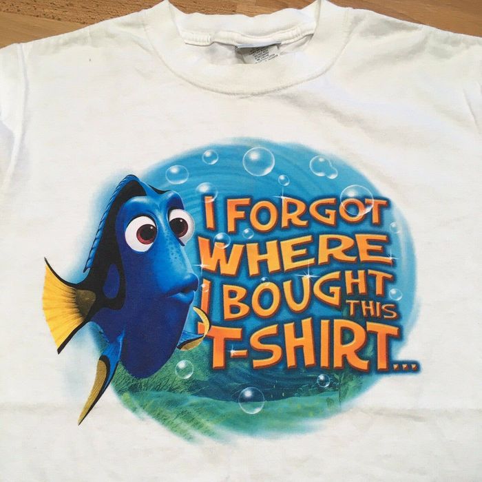 Vintage Vintage Disney Finding Nemo White Dory I Forgot Shirt Small ...