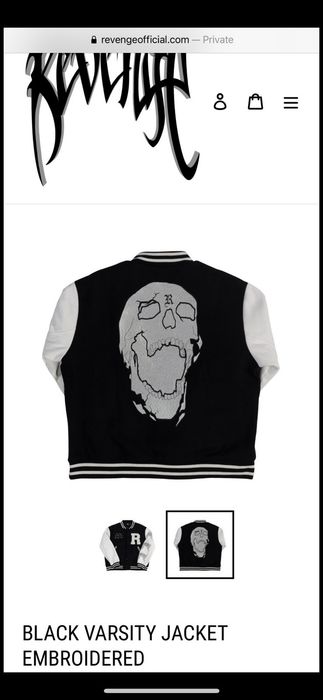 Revenge “BLACK VARSITY JACKET EMBROIDERED” | Grailed