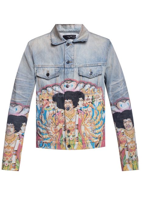 Amiri Jimi Hendrix Trucker Jacket in Bone Indigo | Grailed