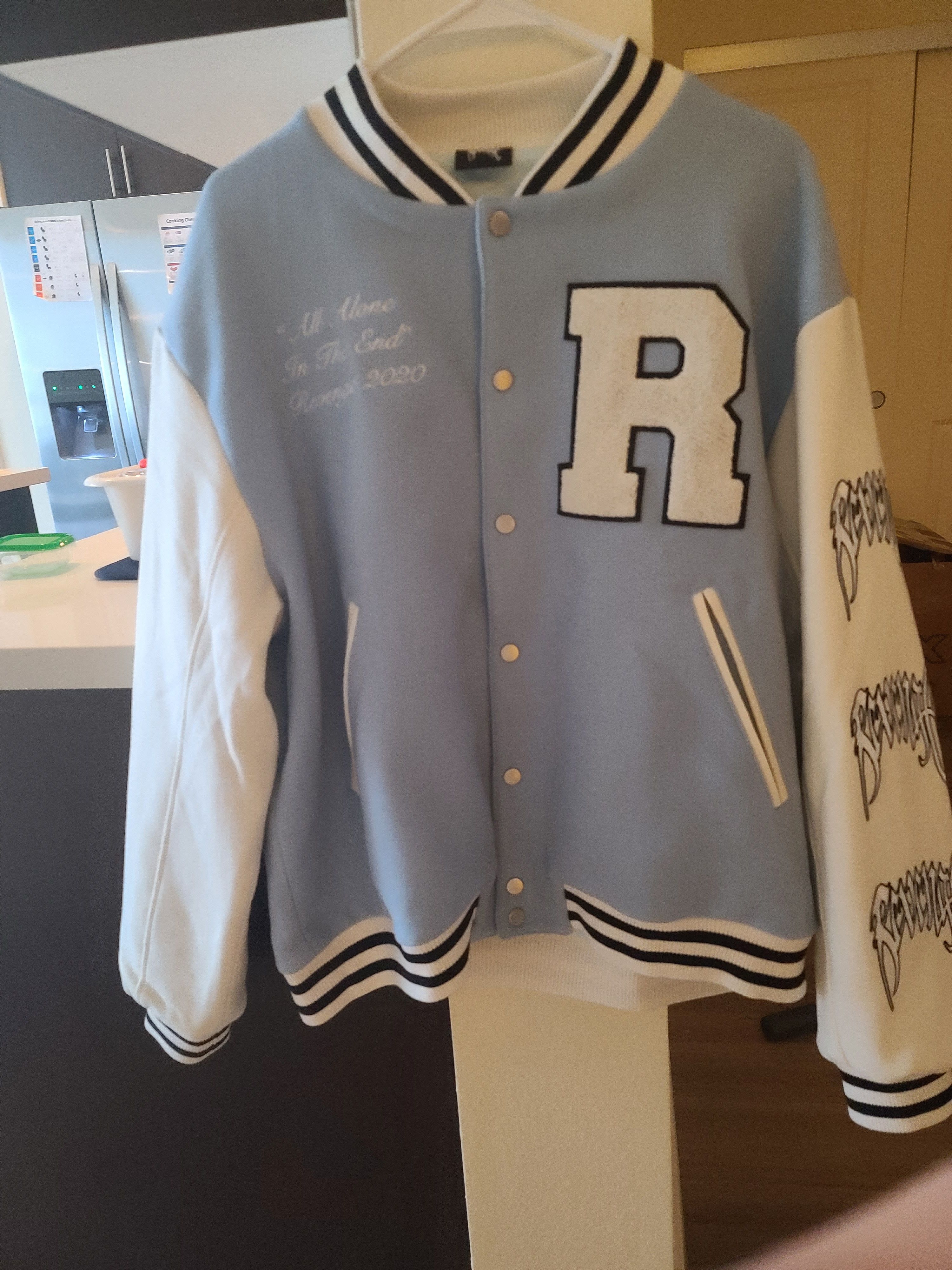 Revenge Revenge Varsity Jacket Blue Embroidered 2021 | Grailed