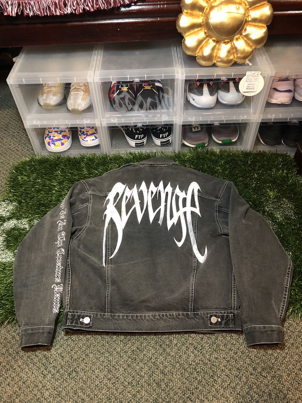 Revenge Revenge Black Denim Jacket Embroidered | Grailed
