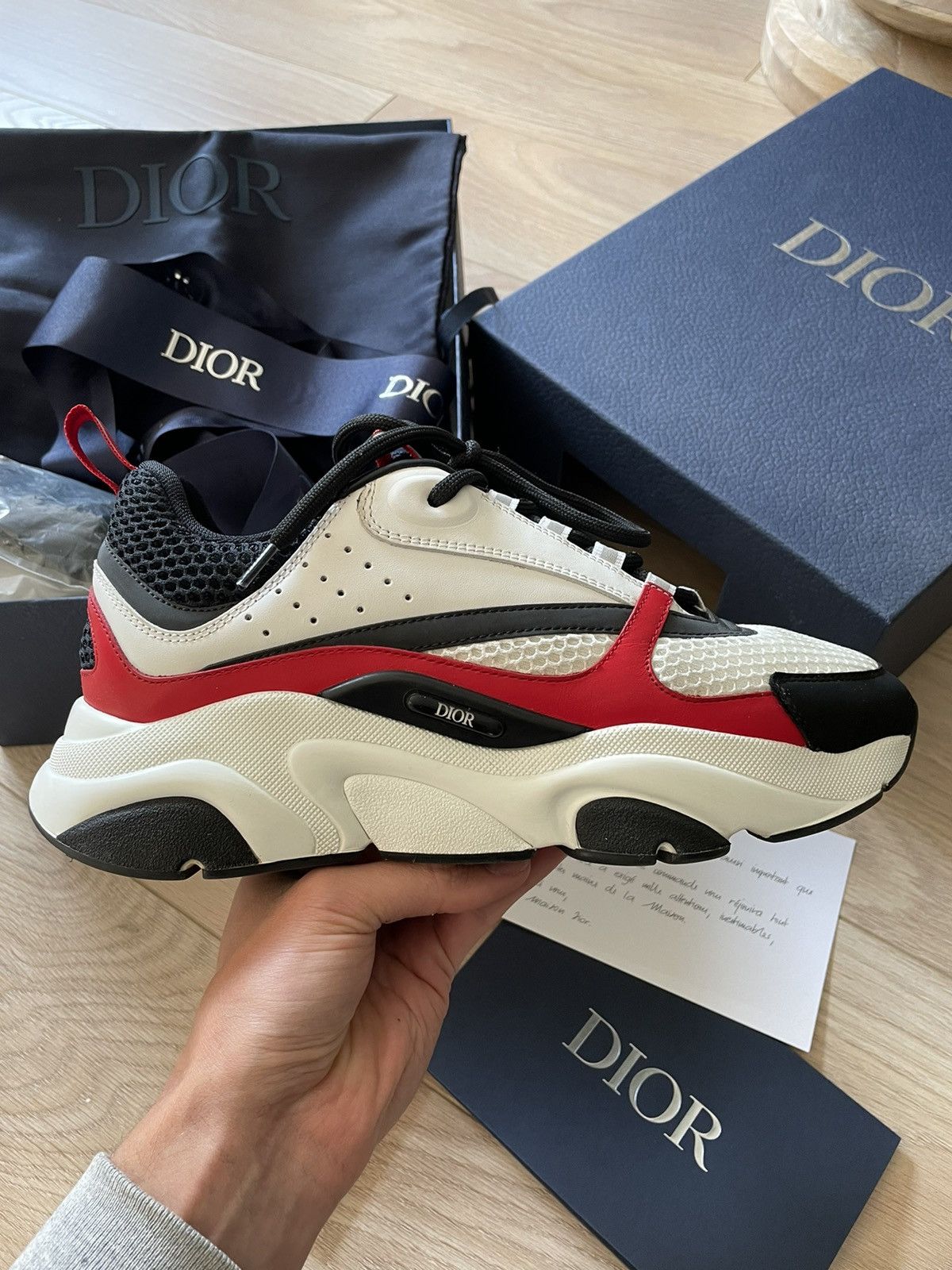 Dior *RARE* Dior B22 Red Box Dustbag Invoice | Grailed