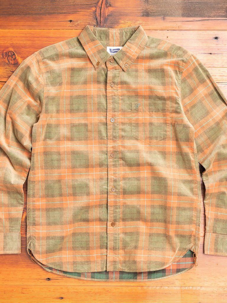 Pherrows Cotton Corduroy Plaid Flannel Shirt | Grailed