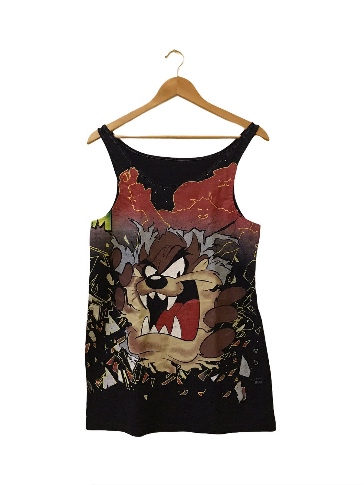 Vintage Vintage 1996 Warner Bros Tazmania Devil Sleeveless Overprint ...