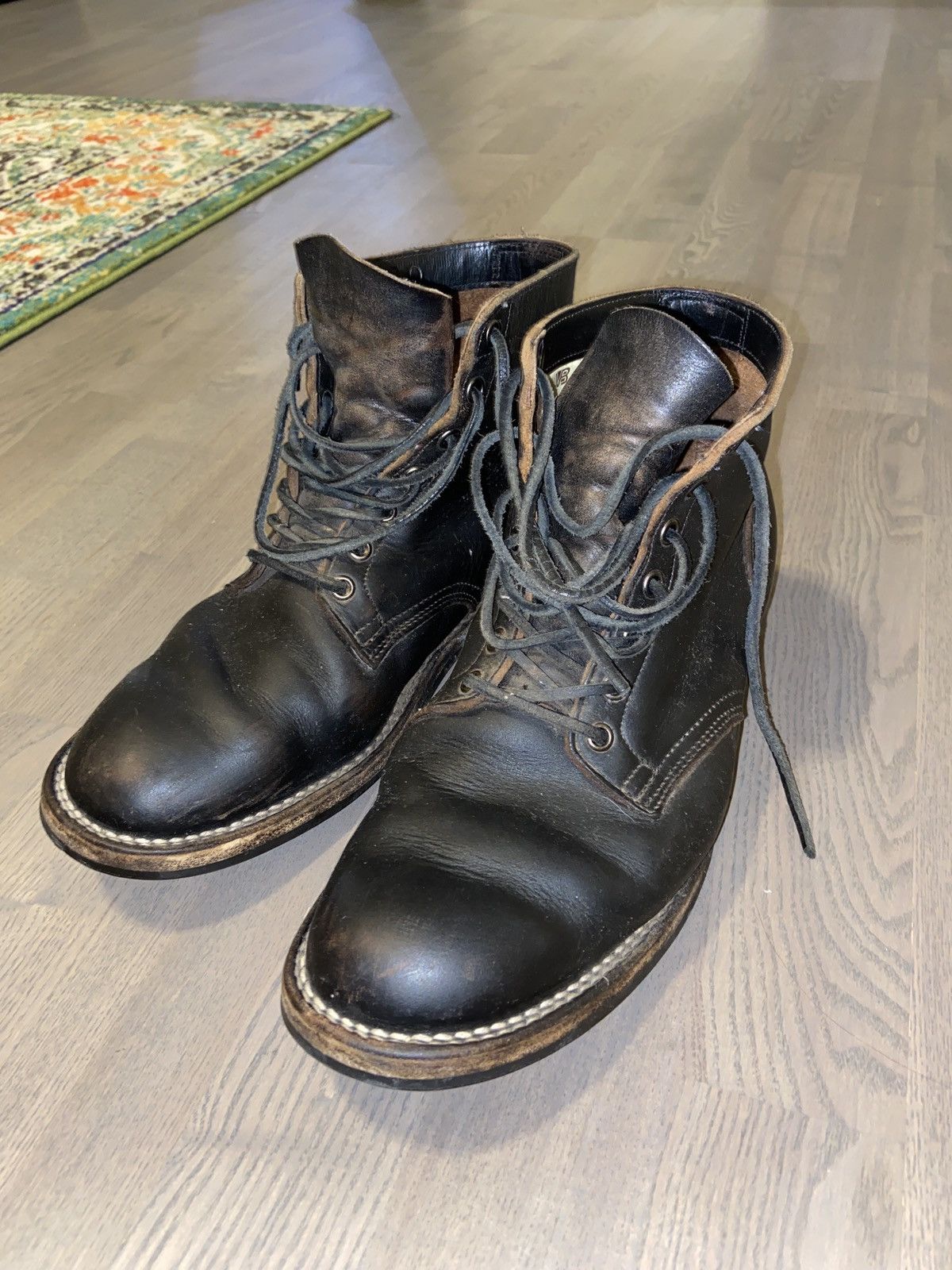 Viberg Viberg Black Leather Work Boots | Grailed