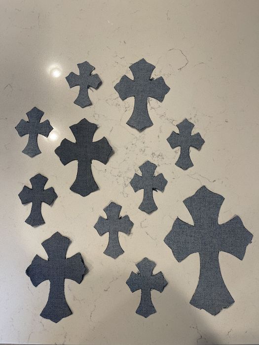 Chrome Hearts Chrome Hearts Denim Cross Patches | Grailed