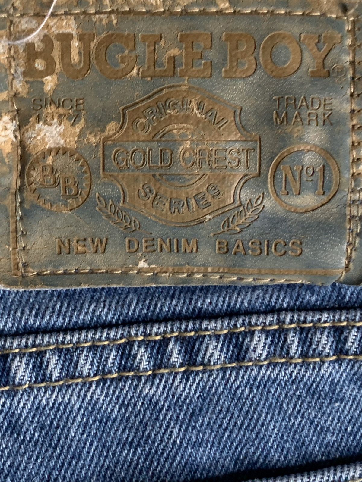 Bugle Boy × Vintage Vintage 90s Bugle Boy Gold Crest Loose Fit Denim ...