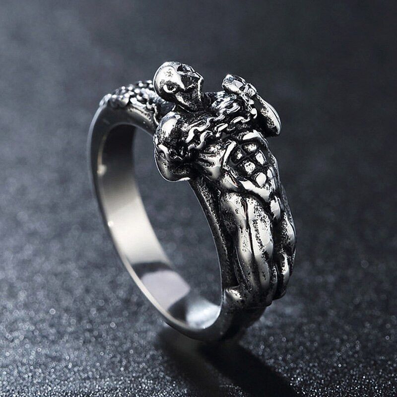 Custom × Jewelry Iron Chain Prometheus Ring Ring Muscle Fitness Ring ...