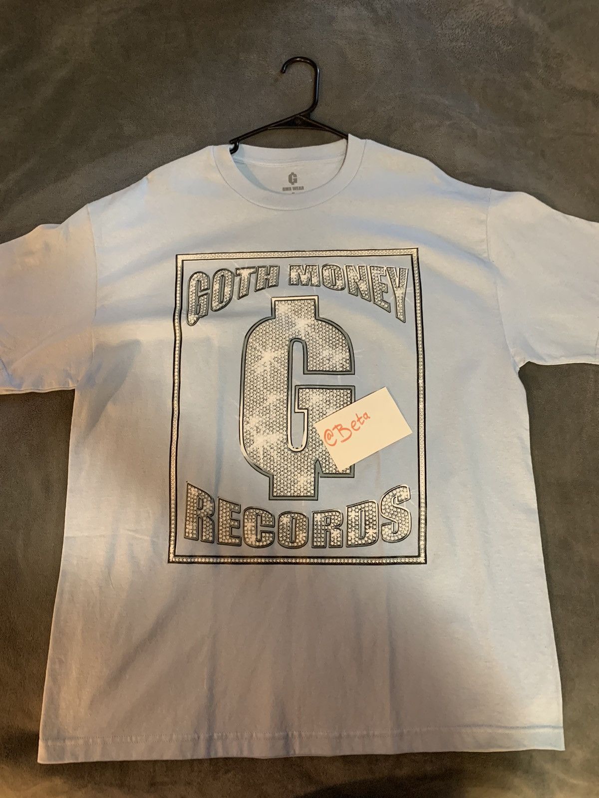 Goth Money Goth Money Records Bling Logo Tee Light Blue XL | Grailed