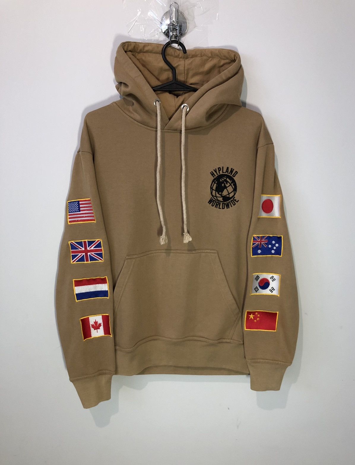 Hypland × Vintage Hoodie Hypland Worldwide vintage 90’s logo flag | Grailed
