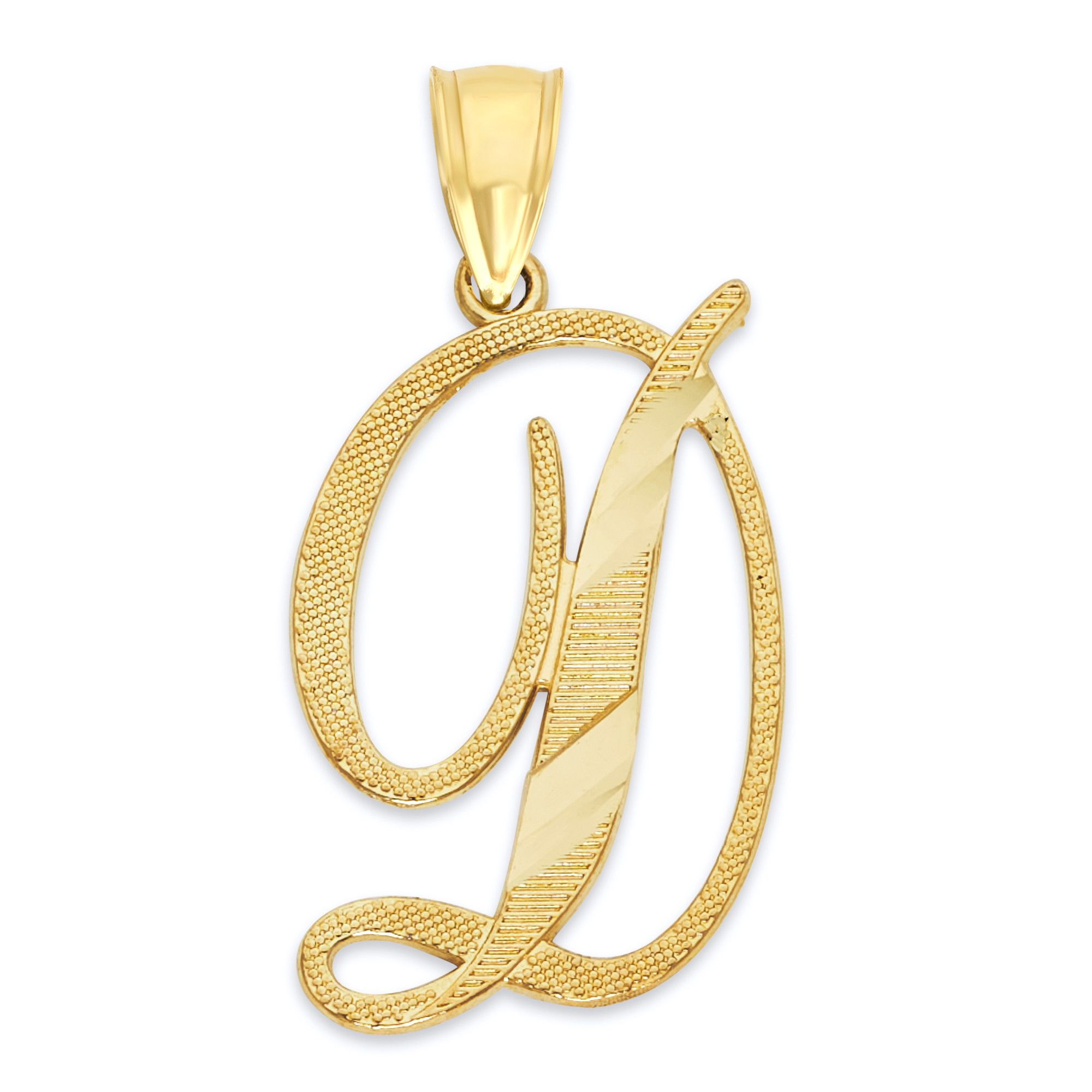 Custom 10k Solid Gold Cursive Initial D Pendant for Necklace | Grailed