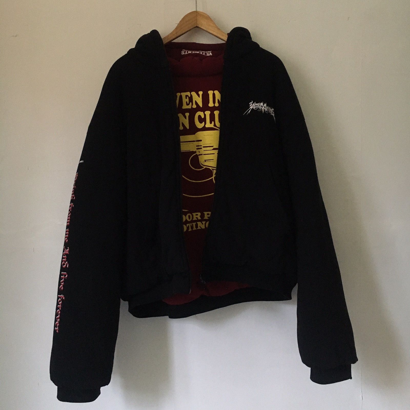 Vetements Vetements Reversible TFD/Eleven Inch Gun Club Hoodie | Grailed