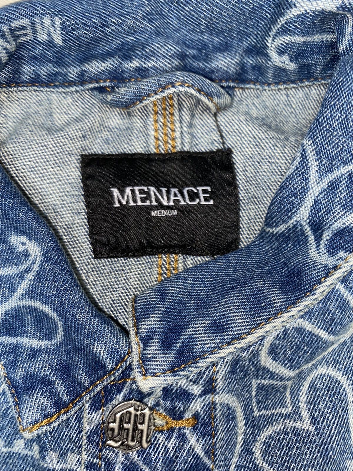 Menace MENACE LOS ANGELES LASER ENGRAVED PAISLEY DENIM JACKET M | Grailed