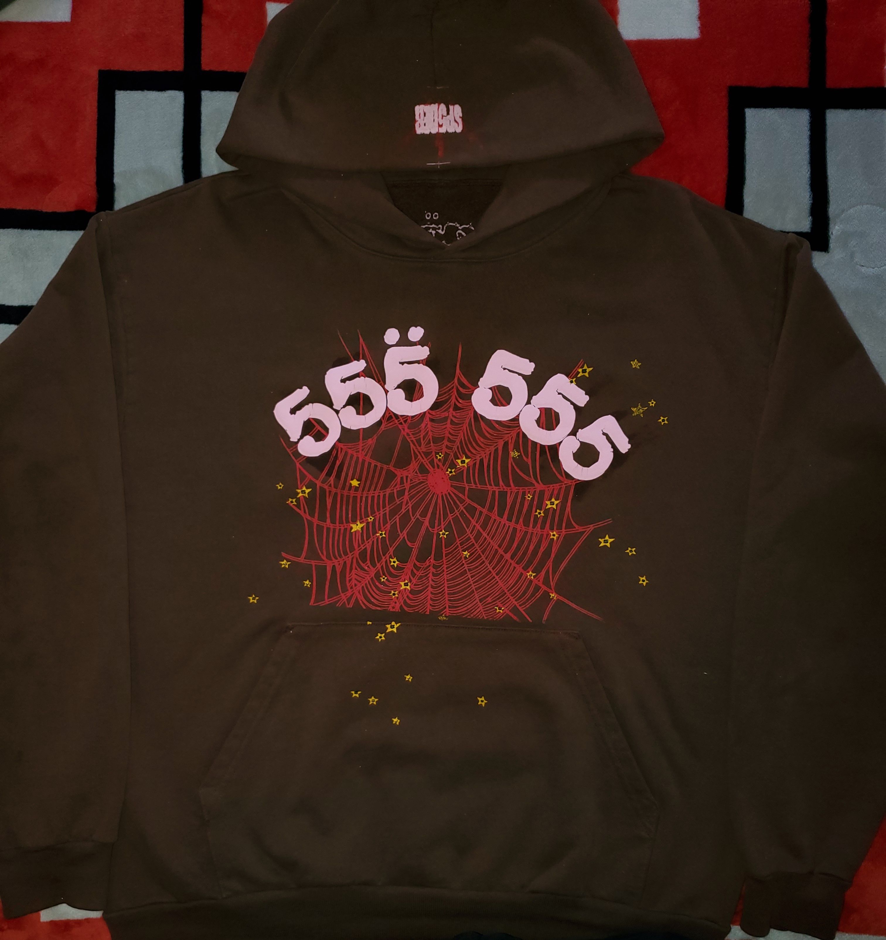 Young Thug SPIDER WORLDWIDE ANGEL NUMBER BROWN HOODIE | Grailed
