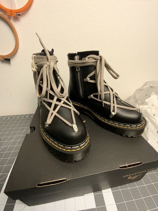 Rick Owens Rick Owens x Dr Martens 1460 Bex Megalace Leather Boots ...