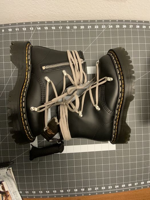 Rick Owens Rick Owens x Dr Martens 1460 Bex Megalace Leather Boots ...