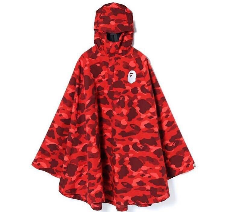 Bape BAPE Color Camo Poncho Red | Grailed