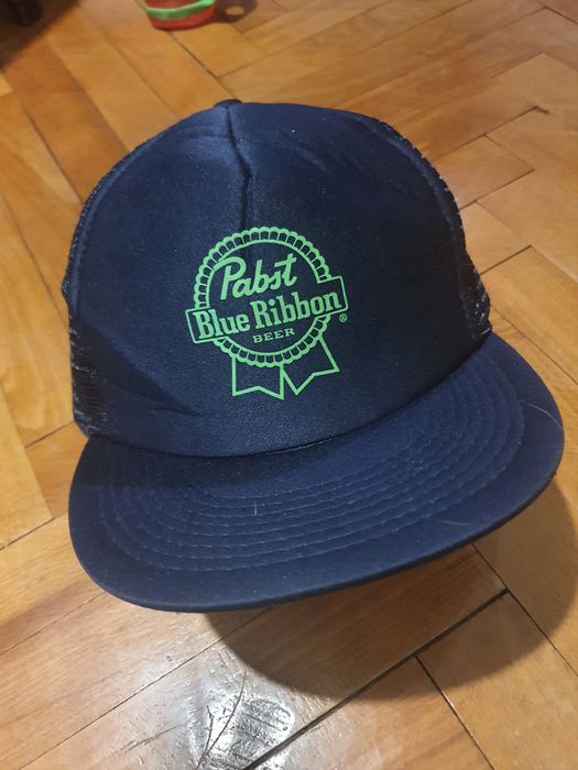 Pabst Blue Ribbon Pabst Blue Ribbon Beer Cap Hat Snapback Trucker Mesh ...