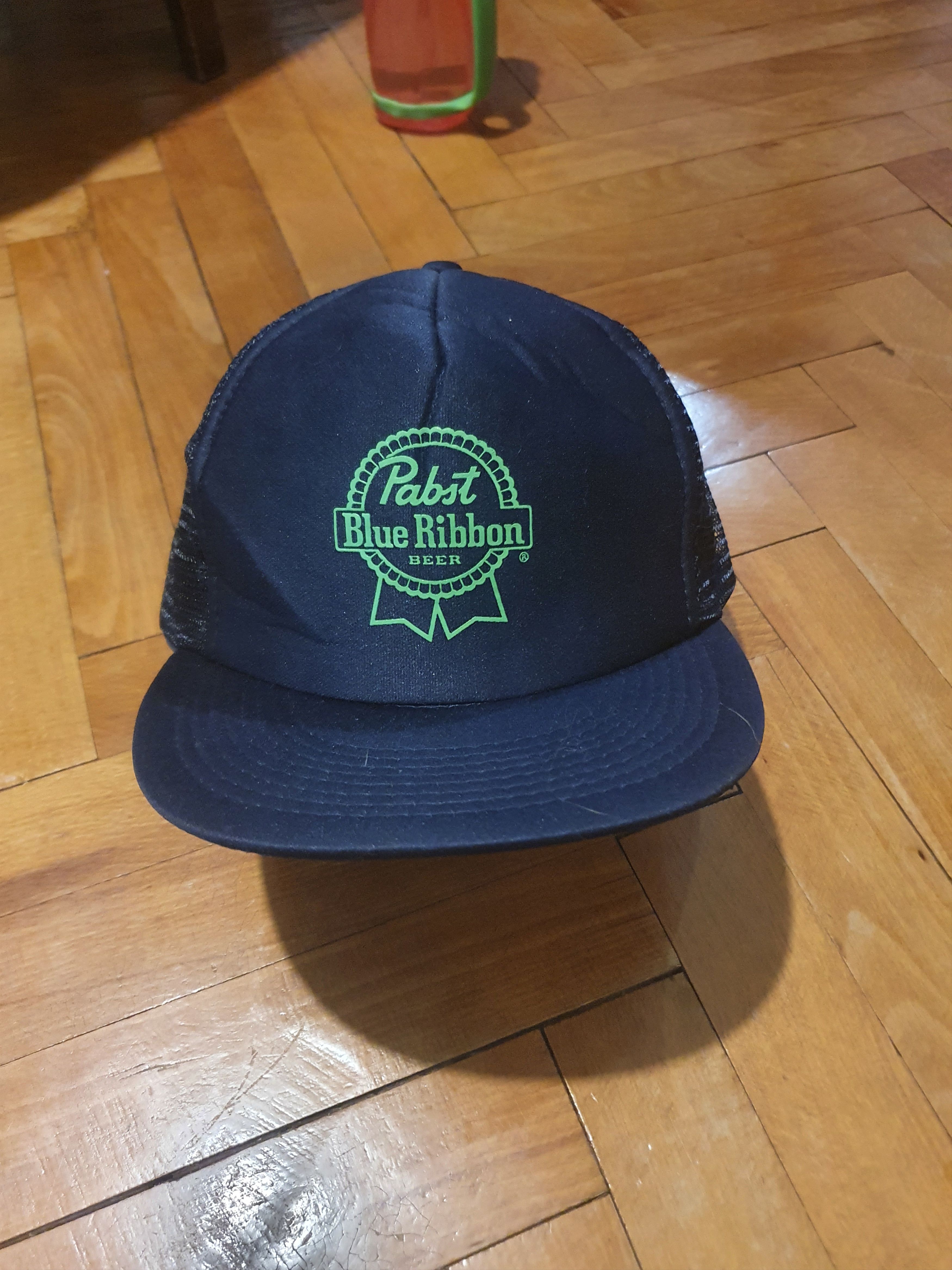 Pabst Blue Ribbon Pabst Blue Ribbon Beer Cap Hat Snapback Trucker Mesh ...