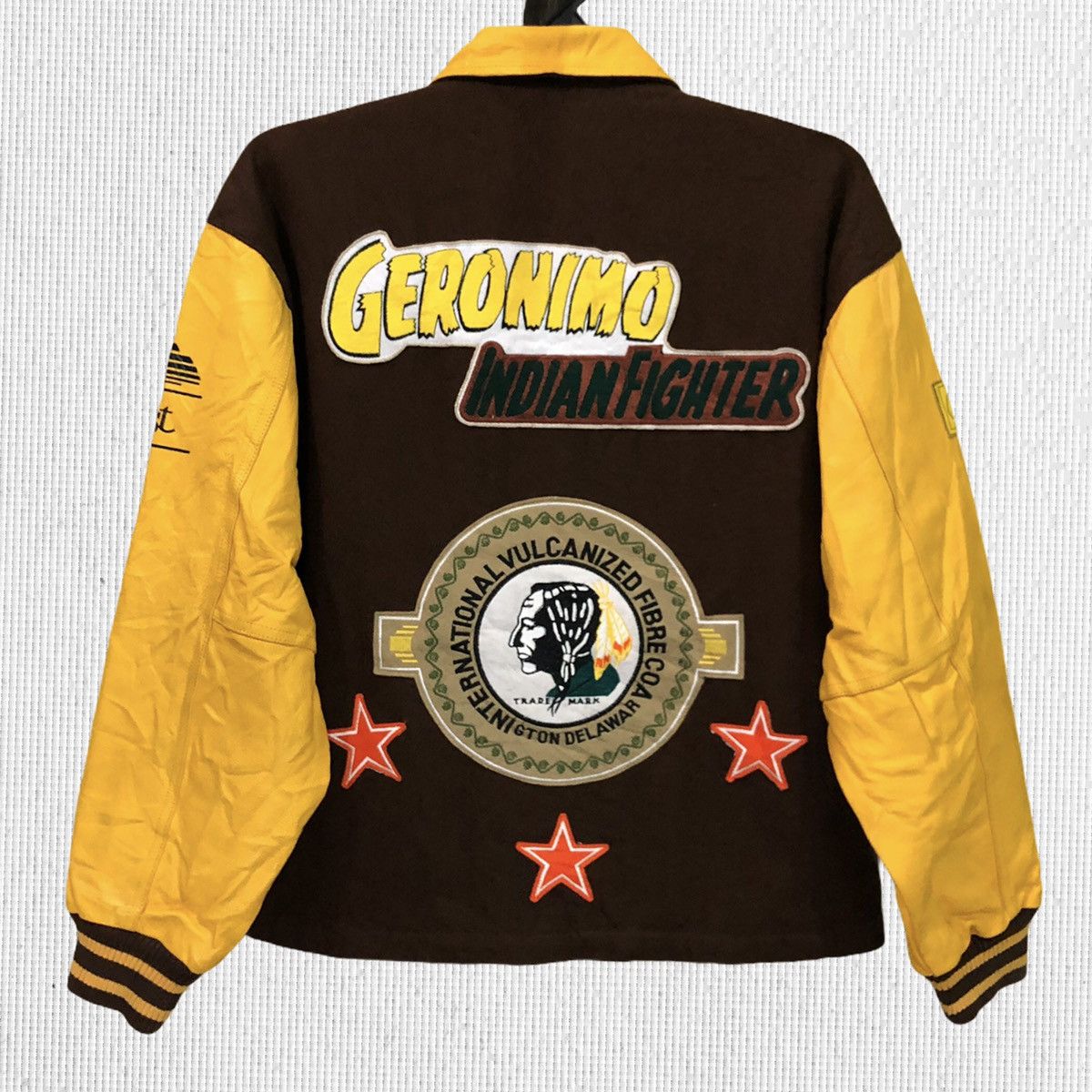 Vintage Vintage Geronimo Indian Fighter Varsity Jacket | Grailed