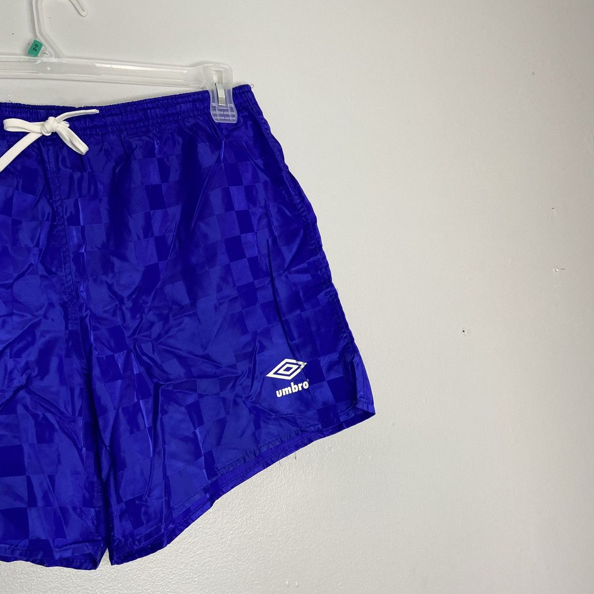Vintage Vintage 90s Umbro Nylon Checkered Soccer Shorts Blue XL | Grailed