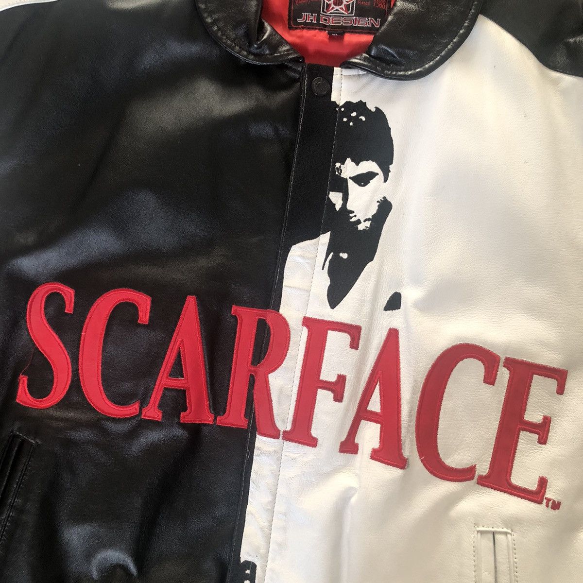 JH Design × Vintage JH DESIGN SCARFACE LEATHER JACKET VERY RARE | Grailed