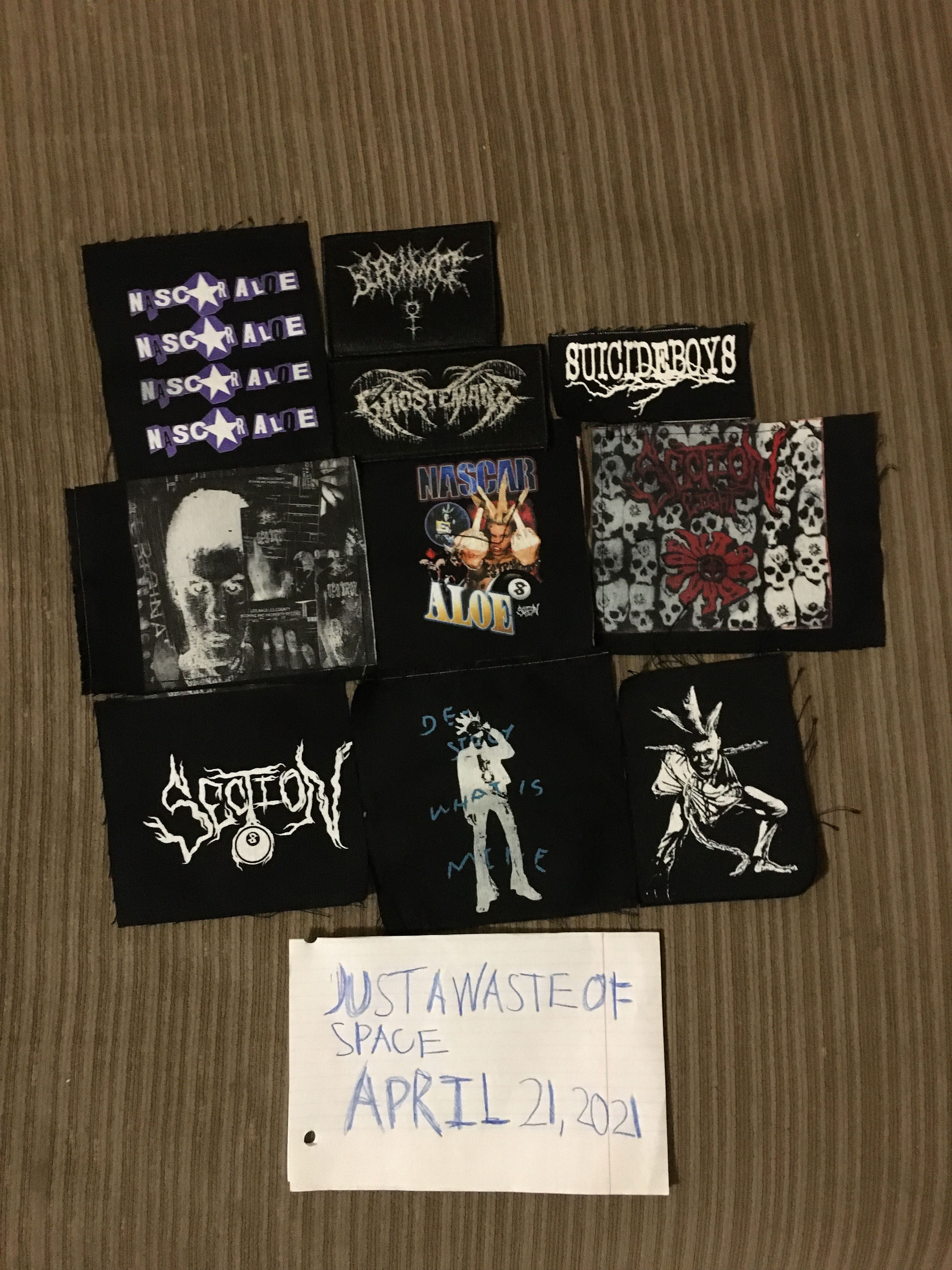 Band Tees NASCAR ALOE, GHOSTEMANE, and SUICIDEBOYS PATCHES | Grailed
