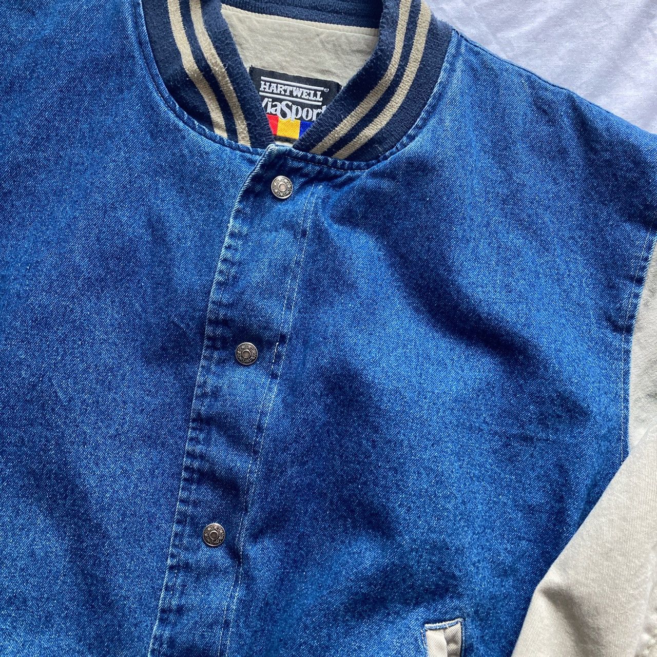 Vintage Vintage Hartwell ViaSport Denim Sport Jacket Adult Large | Grailed