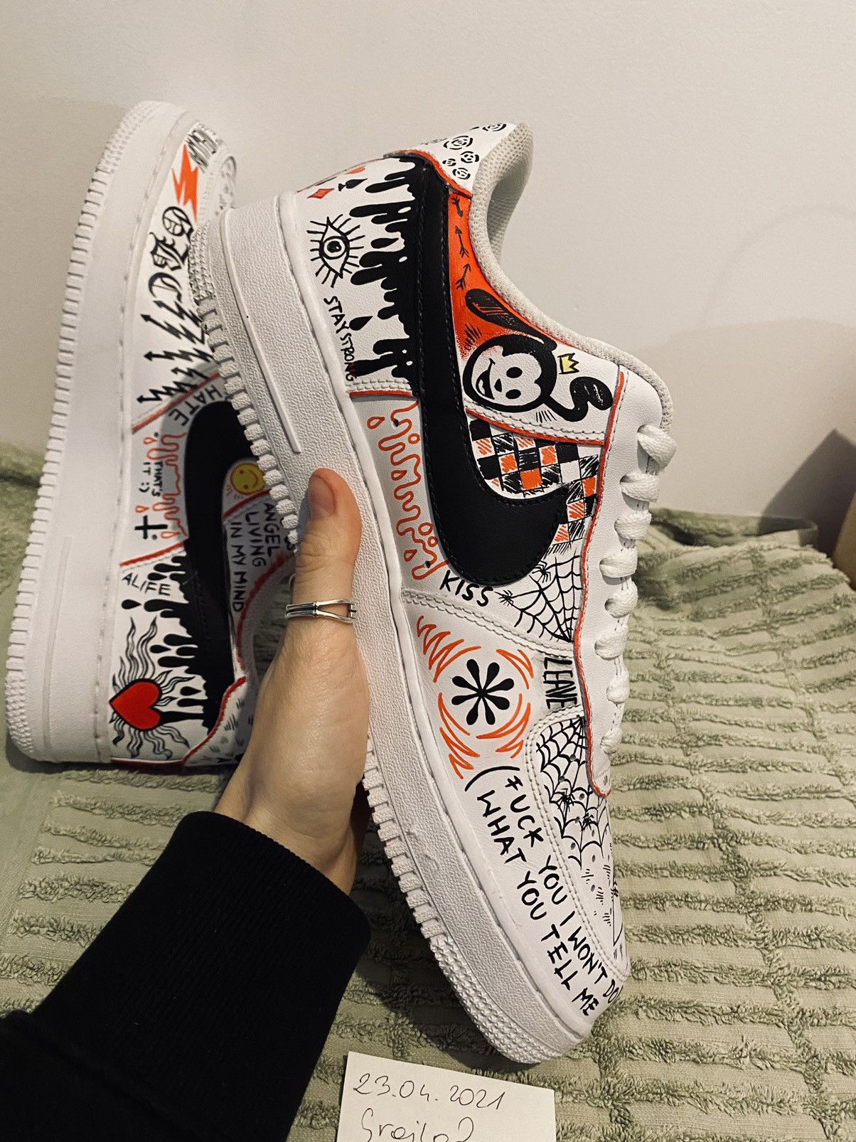 Nike Nike Air Force 1 Graffiti Lil PEEP custom READ DESCRIPTION | Grailed