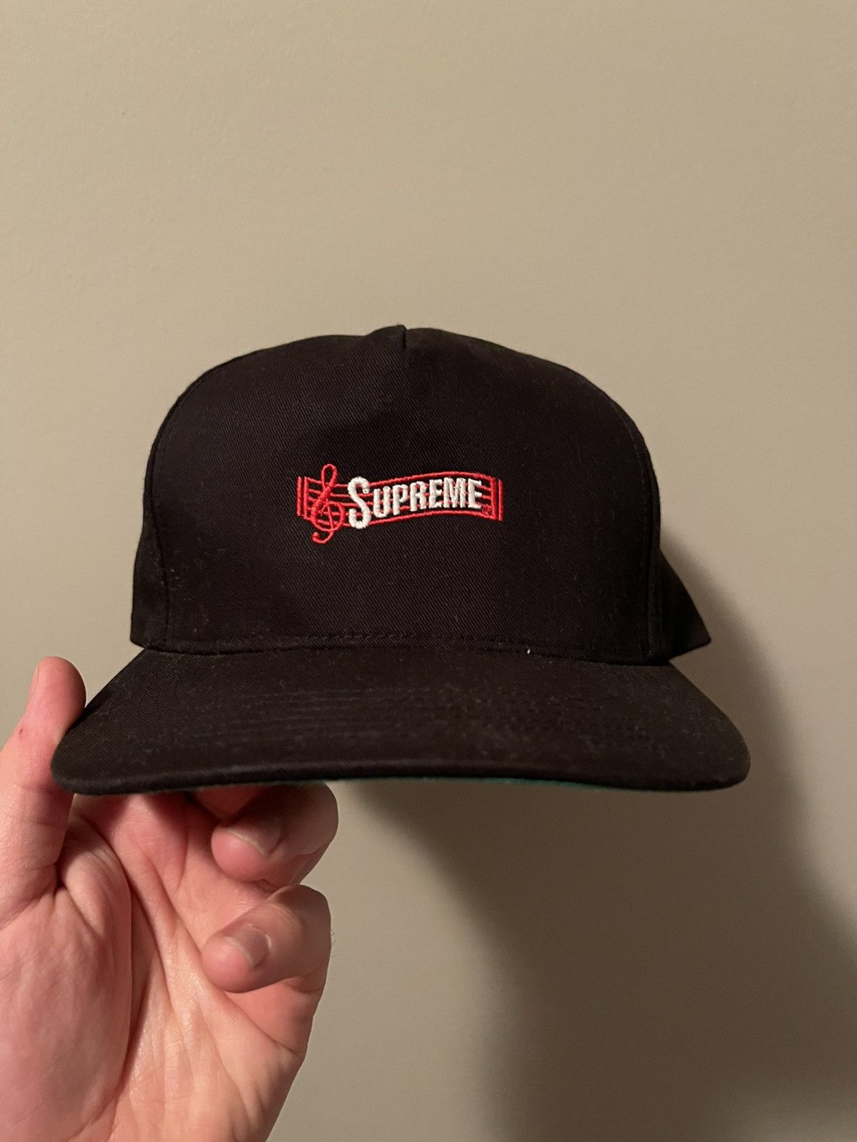 Supreme Supreme Music Note SnapBack hat black | Grailed