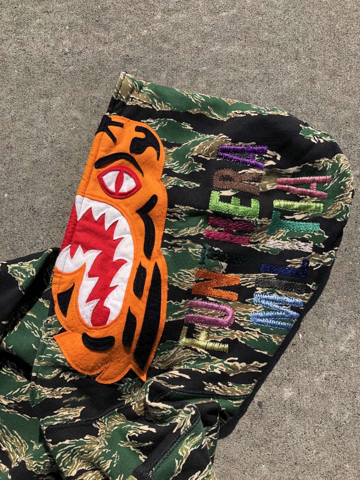 Bape a bathing ape camo tiger shark full zip hoodie | Grailed