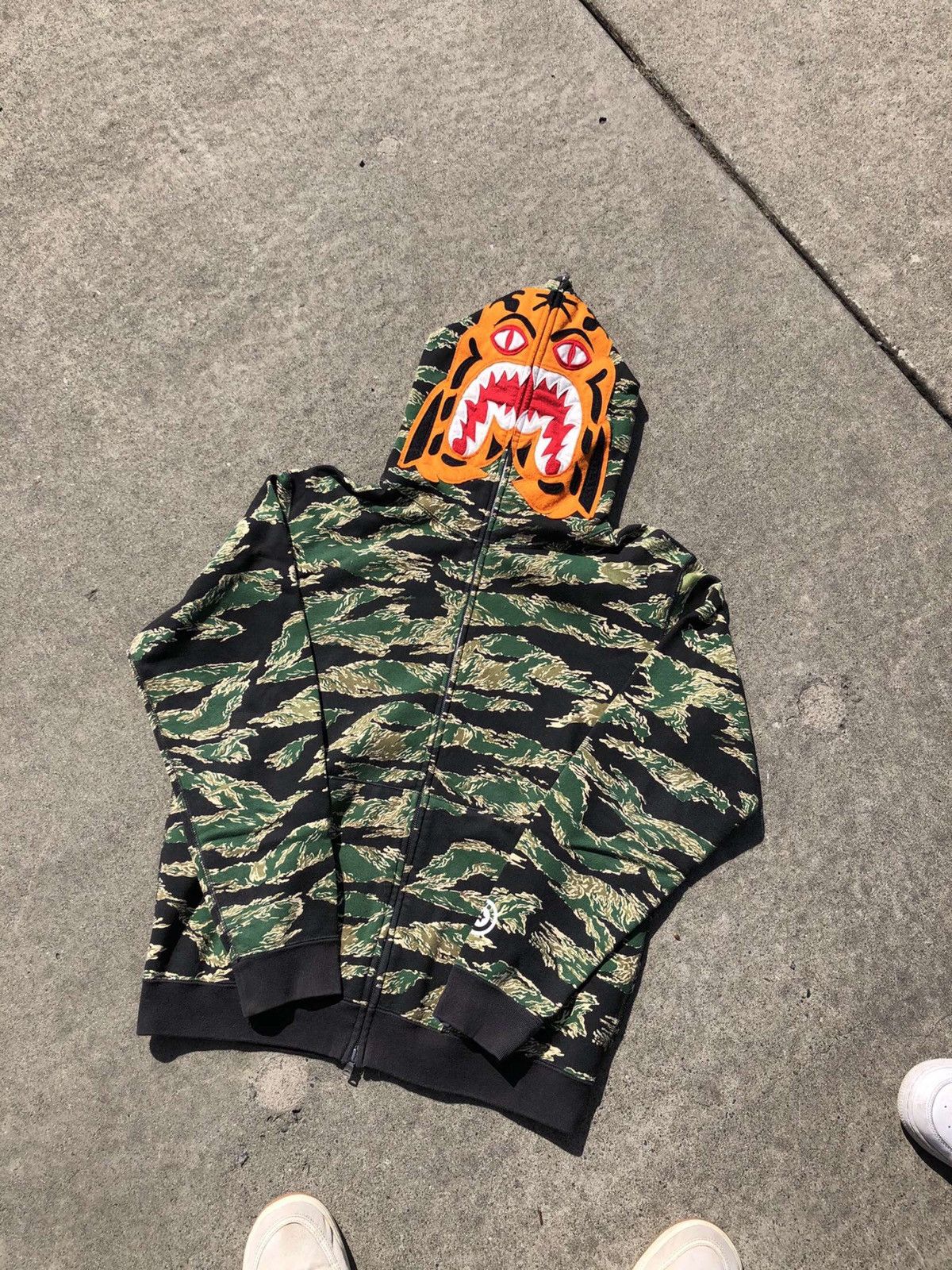 Bape a bathing ape camo tiger shark full zip hoodie | Grailed