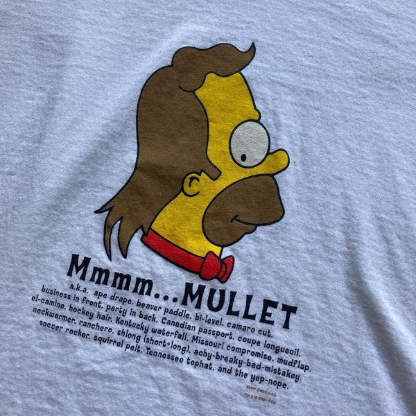 Vintage VTG/Y2K The Simpsons Matt Groenig Mullet T Shirt | Grailed