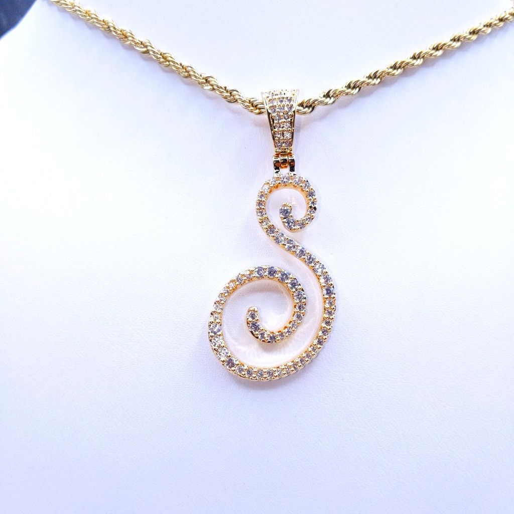 Custom 18"Rope Chain - Gold Finish Cursive S. | Grailed