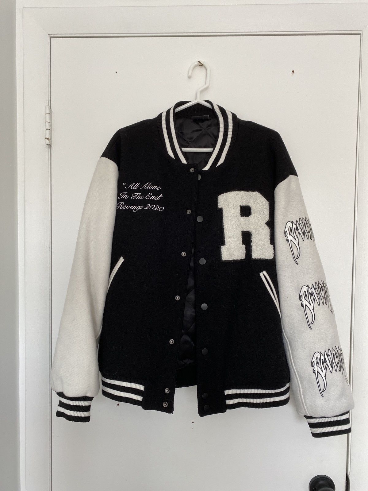 Revenge Revenge Varsity Jacket Black 2021 | Grailed