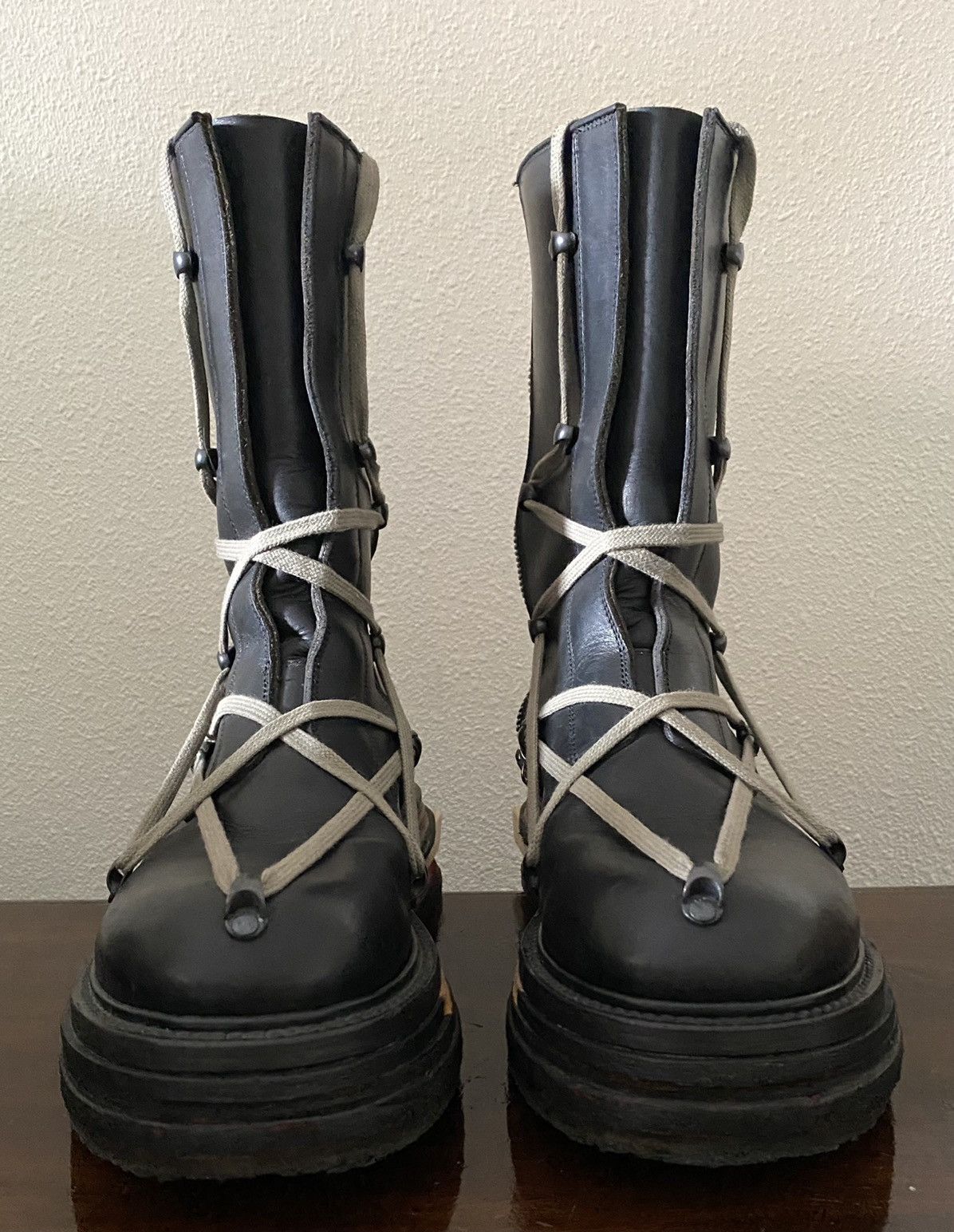 Rick Owens Glitter Lego Pentagram Leather Creeper Boots | Grailed