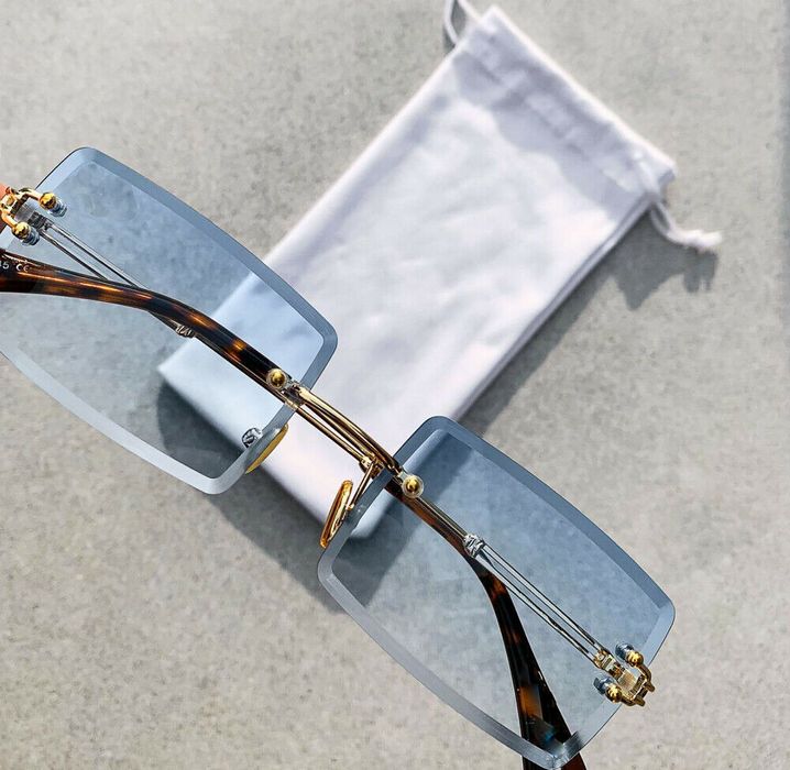 Vintage Retro Cartier Style Rectangular Baby Blue Tint | Grailed